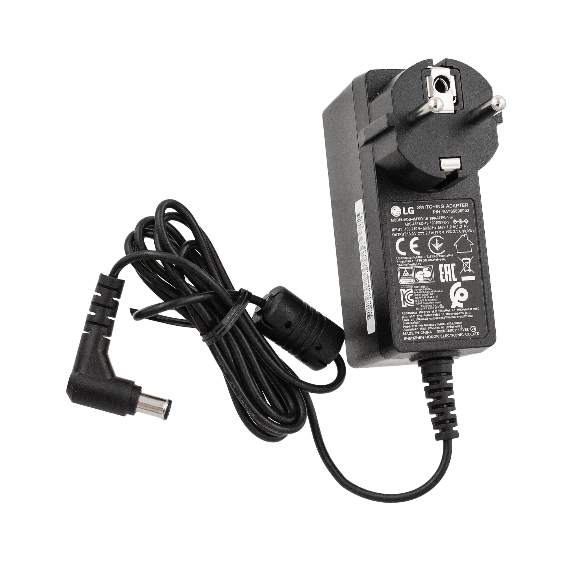 Блок питания 40W 19V 6.5x4.4mm 2.1A для монитора LG ADS-45FSQ-19 - зарядка