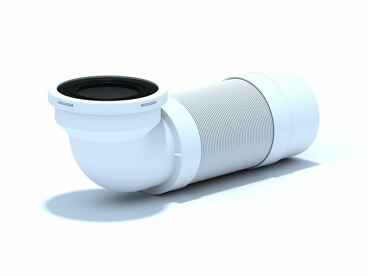 Гибкий удлинитель для унитаза АНИ угол 90гр. выпуск 110мм 320-750 K722R