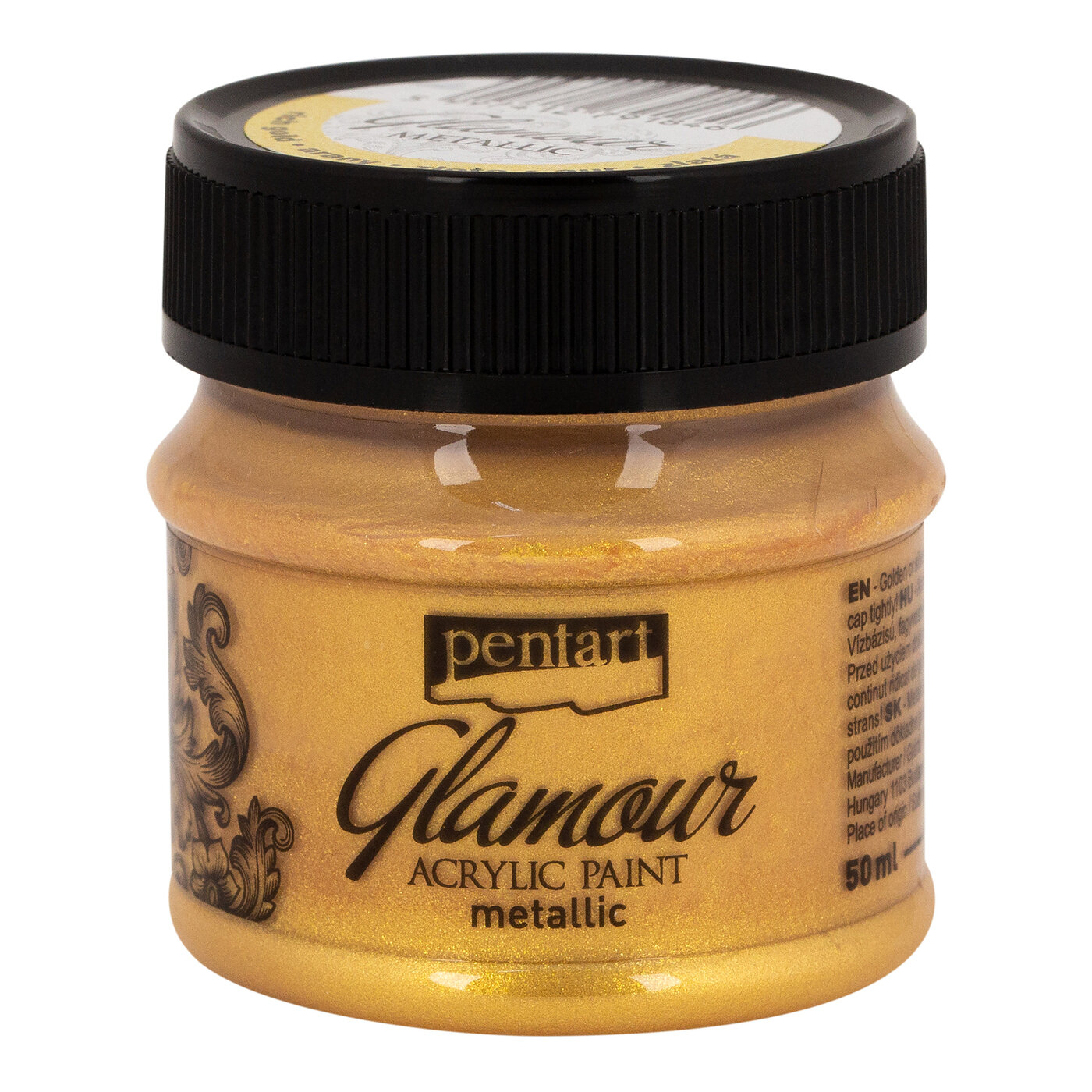 Краска акриловая Pentart металлик "Glamour", 50 мл, золото насыщенное 29398