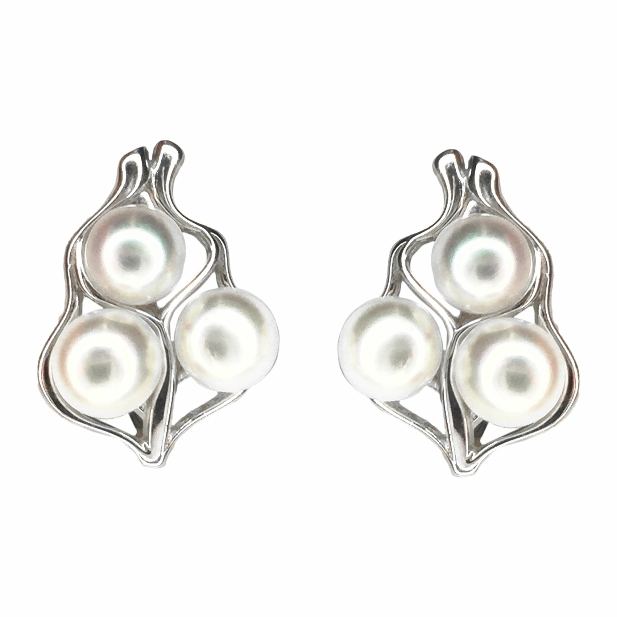 Серьги серебро, 925 проба, родирование, жемчуг