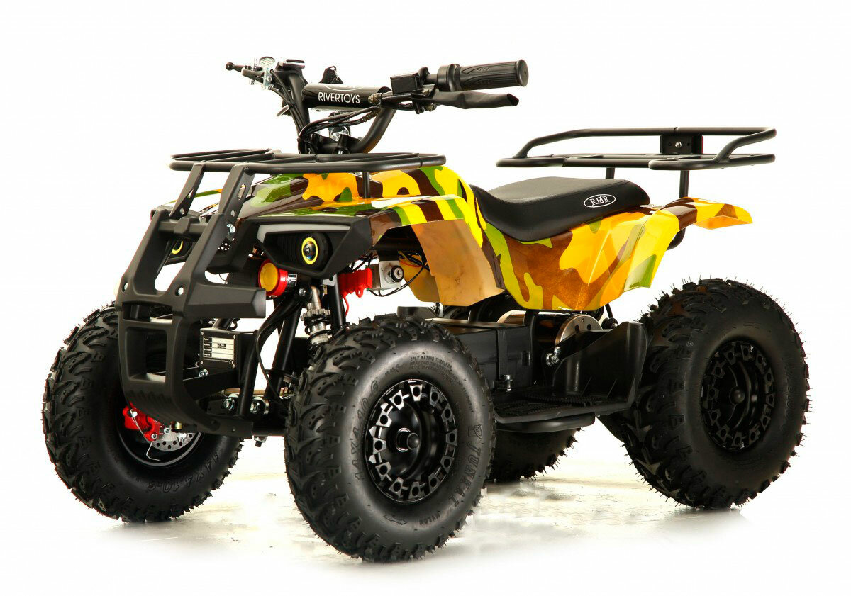 Детский электроквадроцикл RiverToys TIKI LUX желтый камуфляж