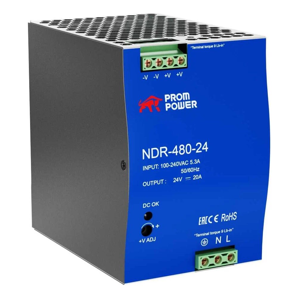 Источник питания Prompower ndr-480-24, на выходе 24 В DC, 20 а, 480 Вт. входное