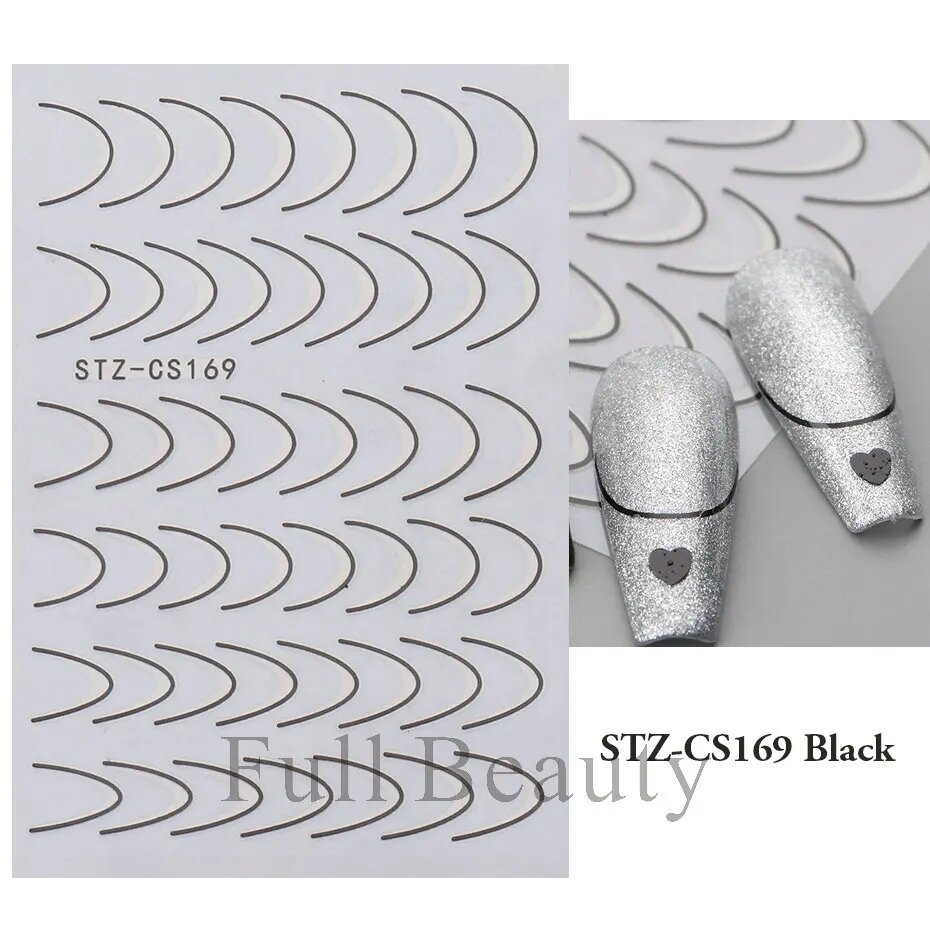 Наклейки для ногтей 3D STZ-CS169 Black