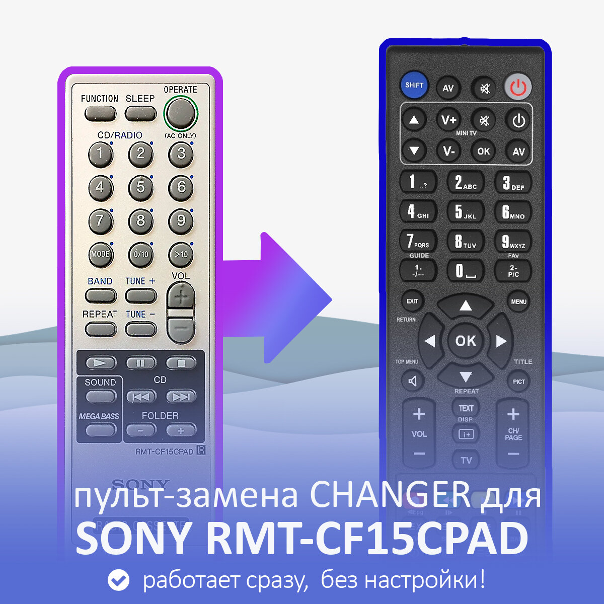 Пульт-замена для SONY RMT-CF15CPAD