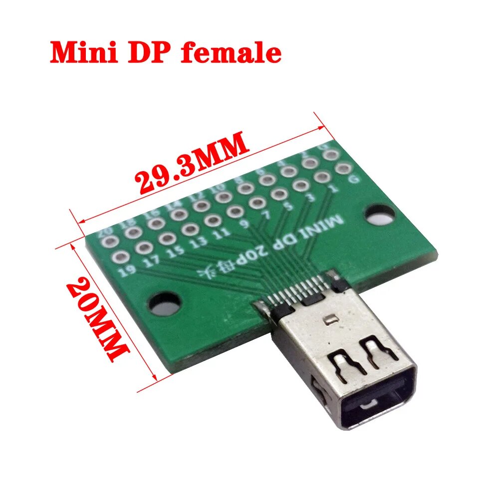 Mini DP female разъем 20x29.3 мм