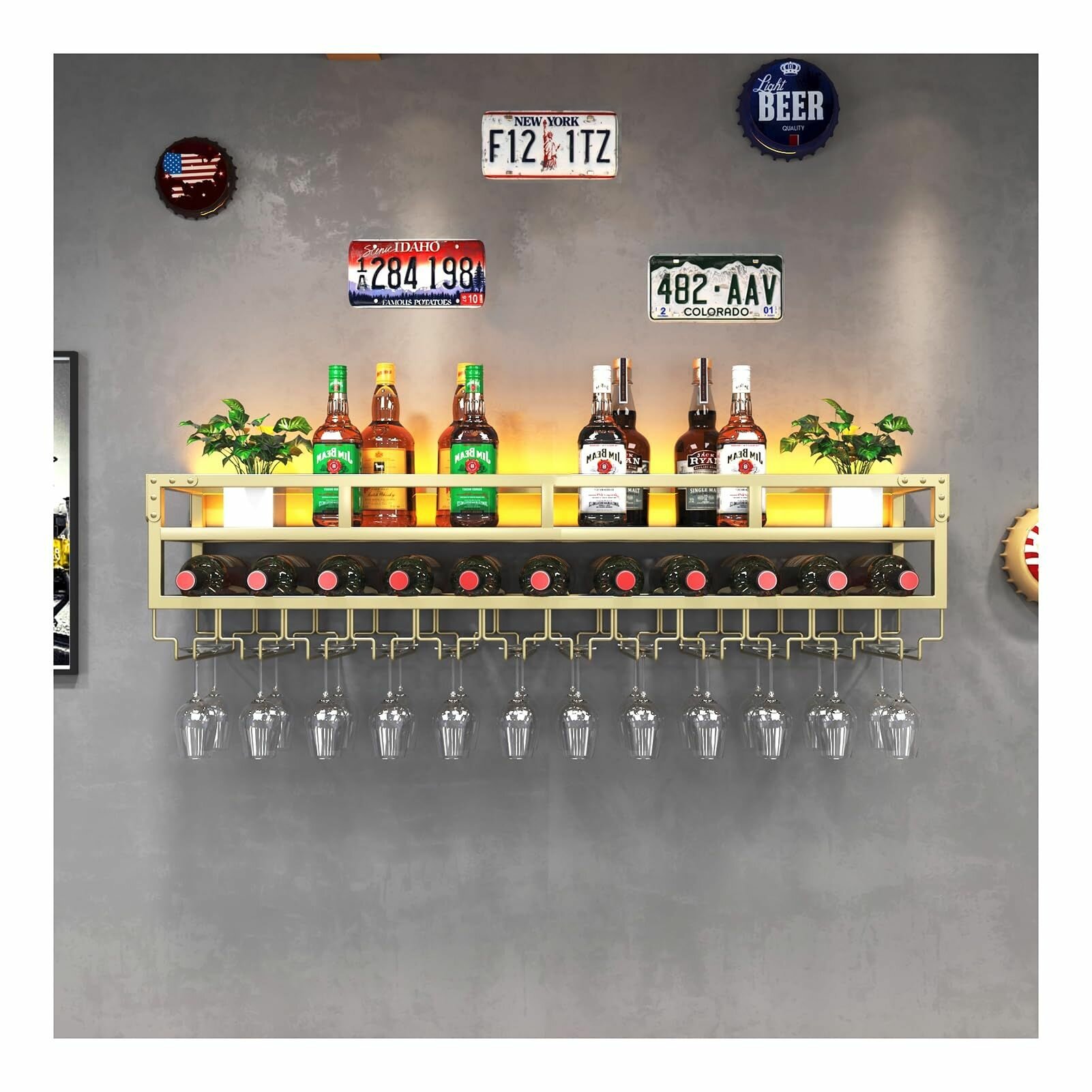 Настенный винный шкаф для бара