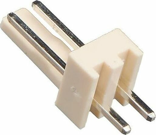 Штыревой соединитель KLS L-KLS1-2.54-02-S вилка на плату открытая 2 контакта шаг 2.54 мм 3А 250В 1шт
