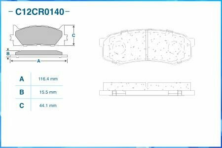 Колодки задние CWORKS C12CR0140 CWORKS C12CR0140