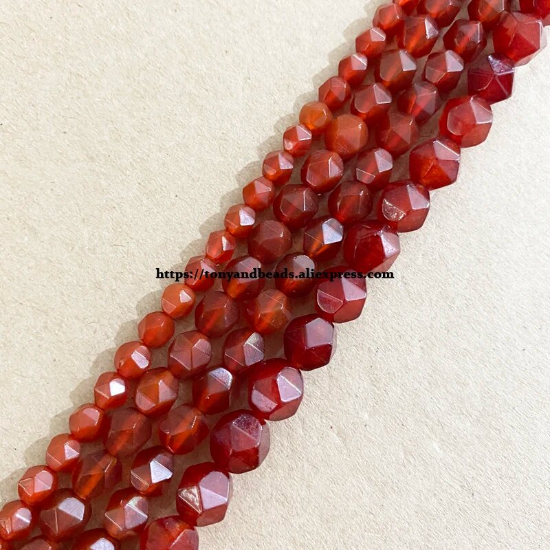 Бусины из красного агата Tony and Beads 6 8 10 мм 15 дюймов Бордовый, 8mm 45 to 48pcs, Red Agate