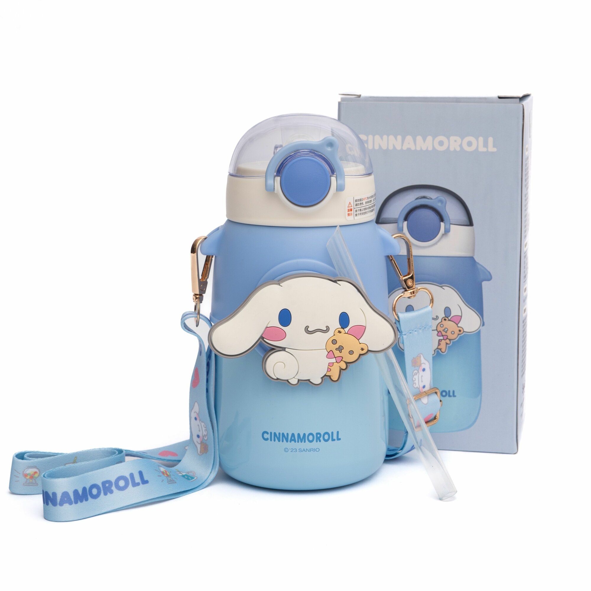 Бутылка для воды Cinnamoroll Hello Kitty, 570 мл, Vivacat, детская, голубой, термос - кружка (bottle_cinnamoroll )