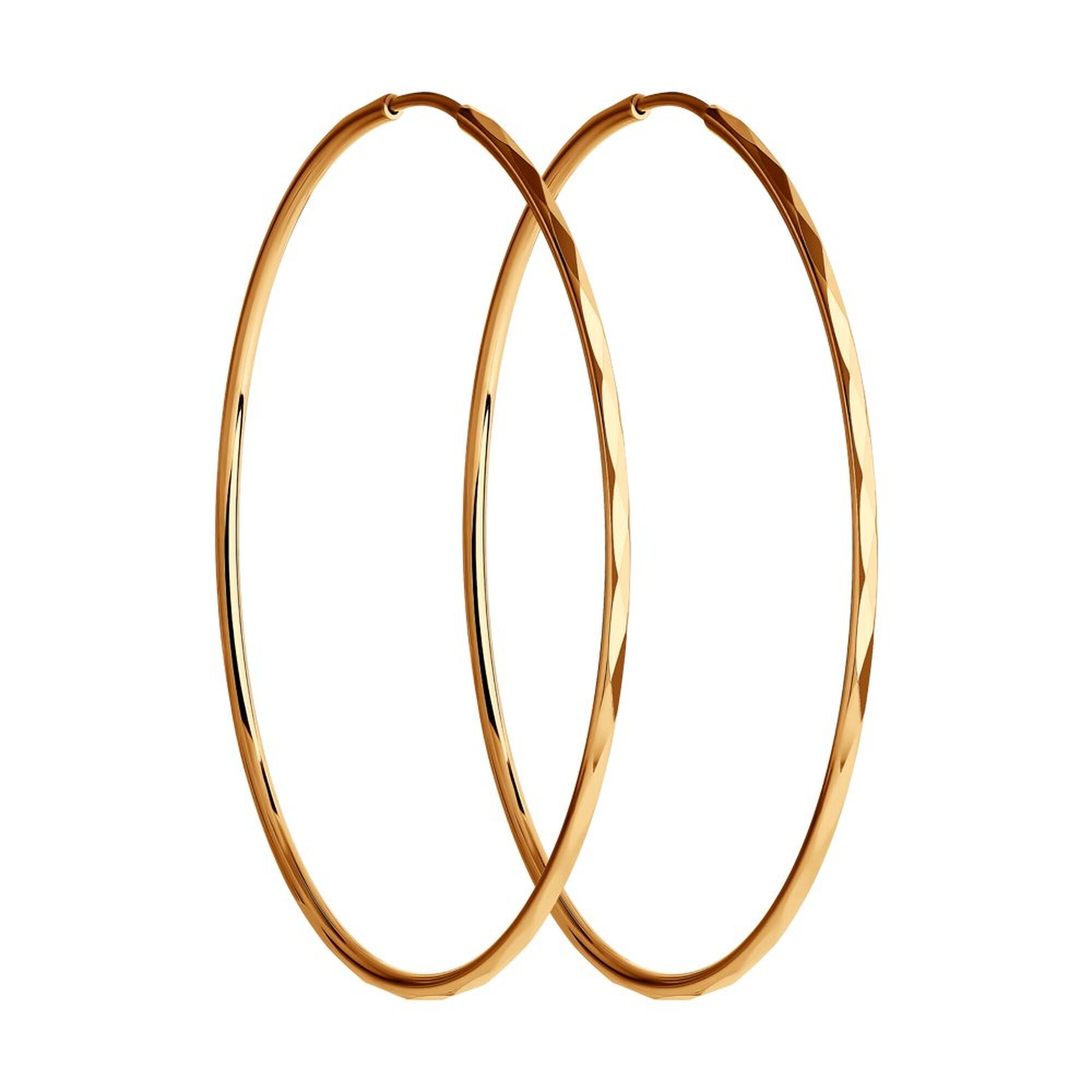 Серьги конго, красное золото, 585 проба