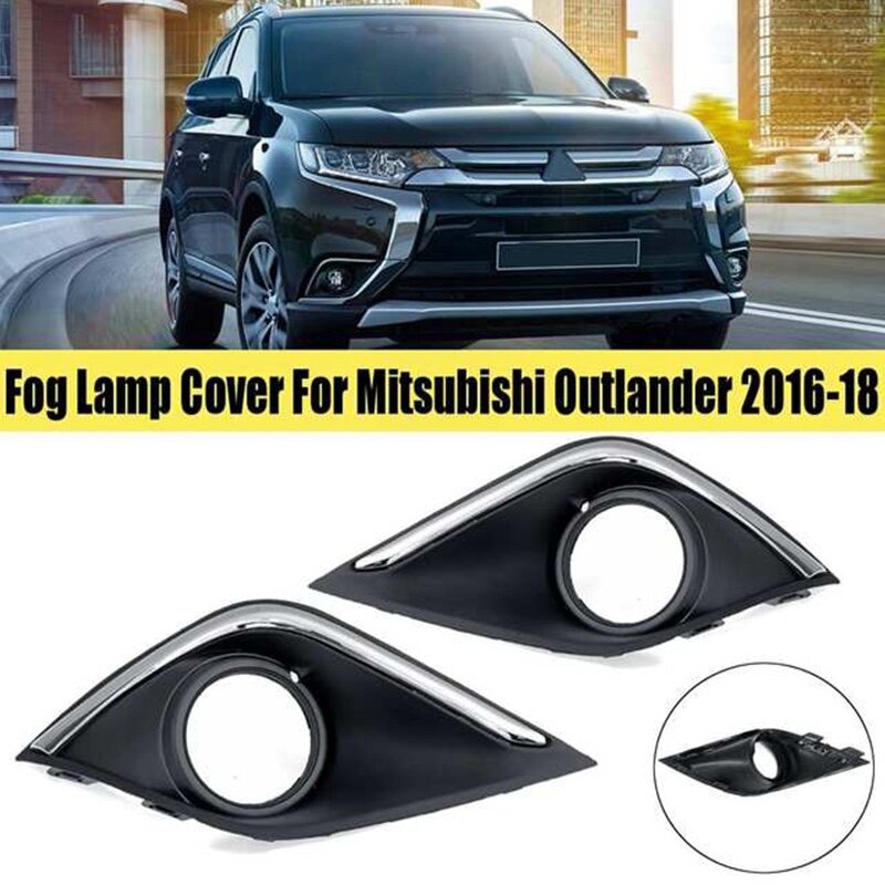 Рамка (ободок) крышки правой передней противотуманной фары для Mitsubishi Outlander 2016-2018, черный ABS, для замены