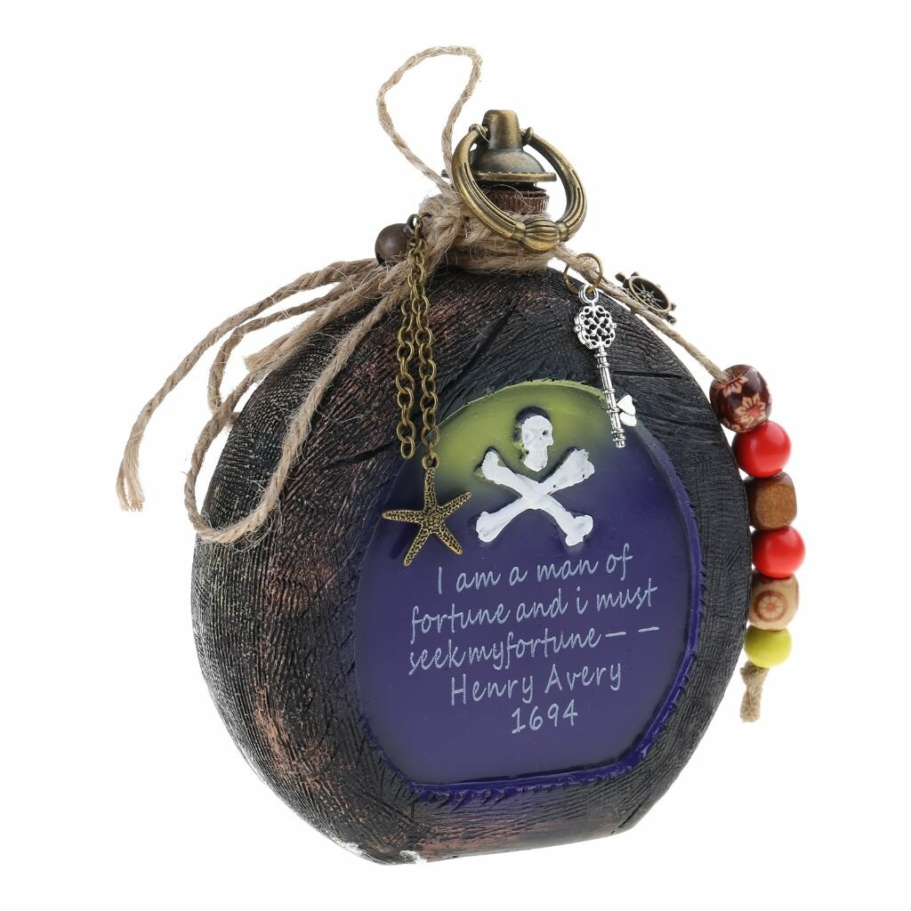 Череп пирата бутылка рома орнамент украшения дома аксессуары Хэллоуин колба фигурки театральный рабочий стол