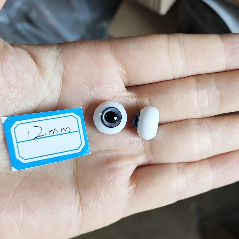 Стеклянные глаза для кукол 12 мм, iris 6mm, цвет 12mm