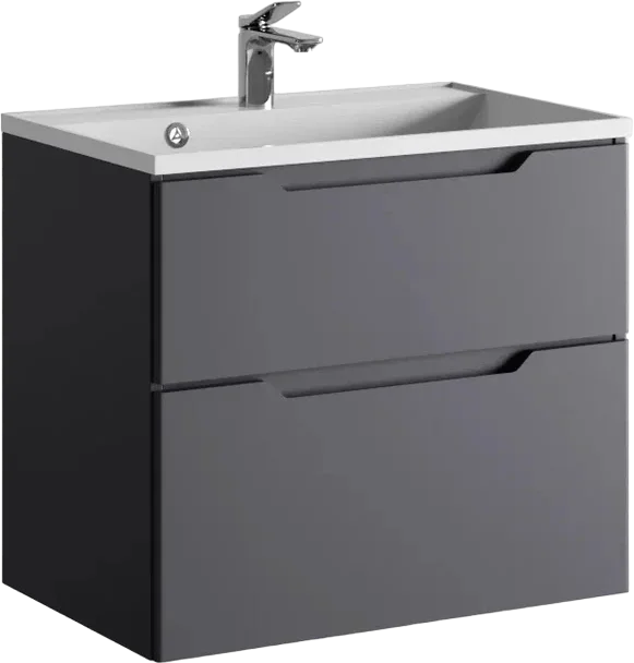 Тумба с раковиной Raval Wector 70, подвесная, антрацит