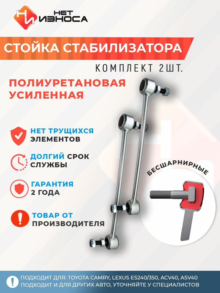 Стойки стабилизатора полиуретановые усиленные NL086 (комплект 2 шт) Toyota CAMRY, LEXUS ES240/350, ACV40, ASV40, GSV40