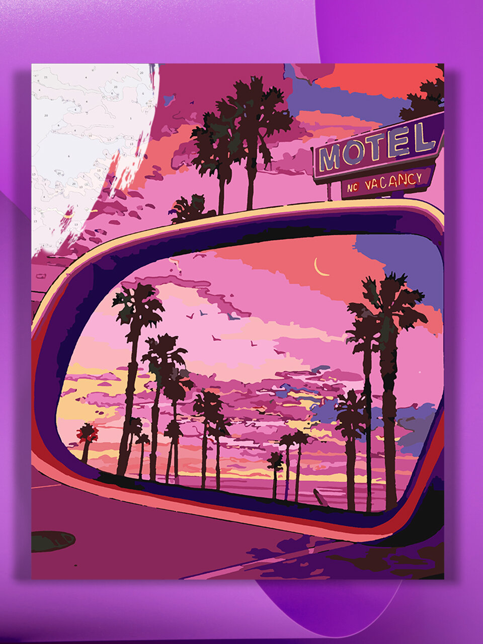 Картина по номерам на холсте Вид в боковое зеркало, 40 х 50 см