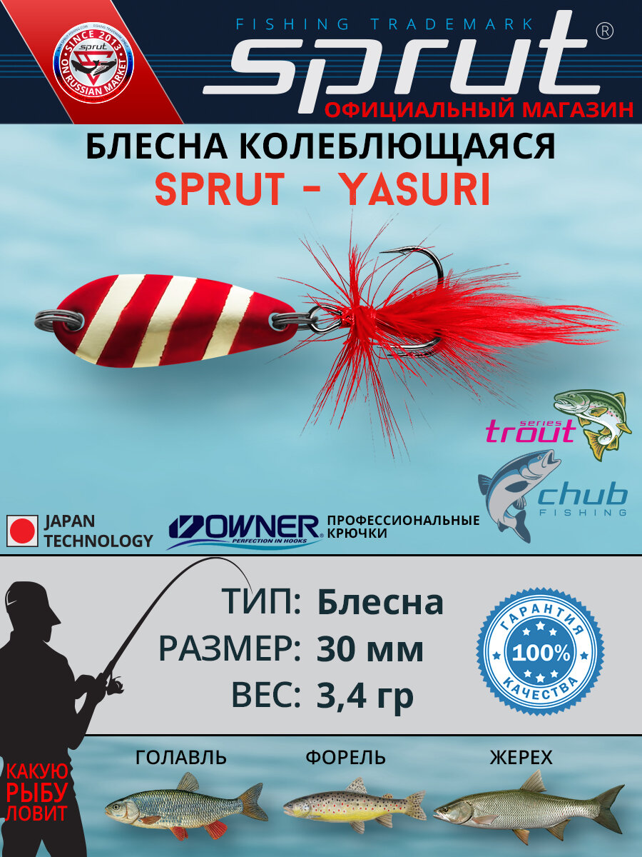 Блесна Колеблющаяся Sprut Yasuri Micro Spoon (30mm/3,4g/GR)
