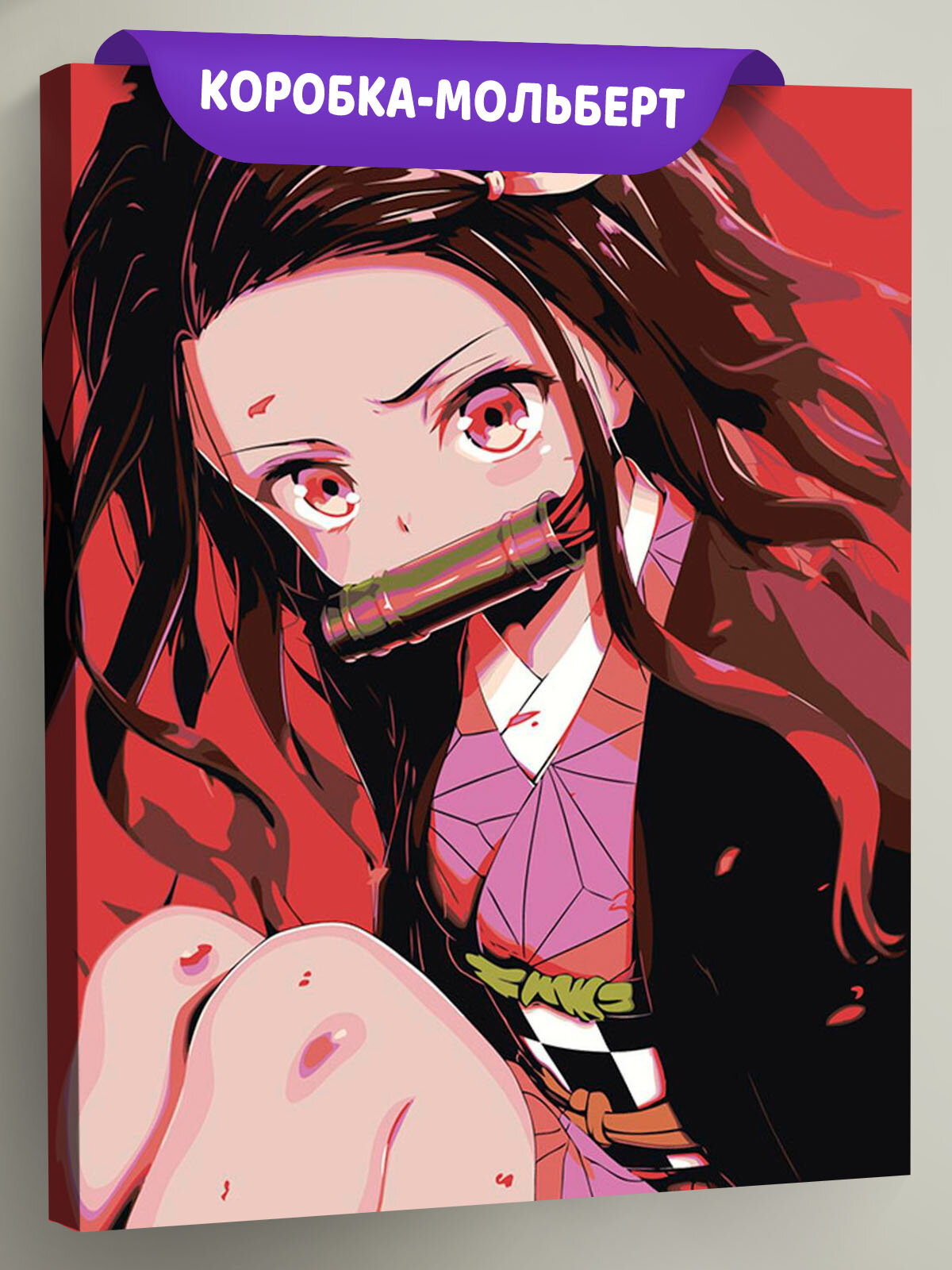 Картина по номерам на холсте с подрамником "Аниме: Связанная девушка в розовом кимоно", Раскраска 40х50 см, Люди