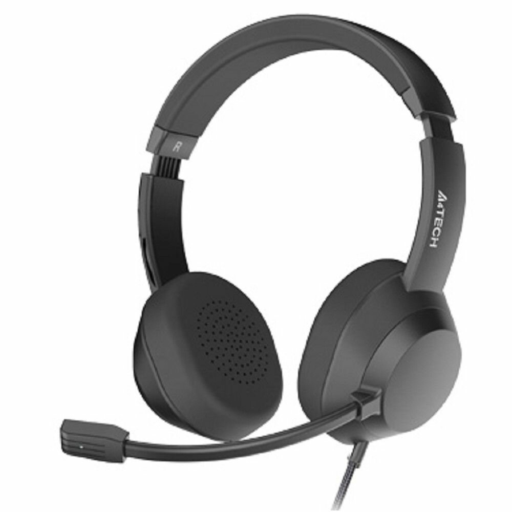 A4Tech Наушники с микрофоном Fstyler FH150U черный 2м накладные USB оголовье FH150U BLACK