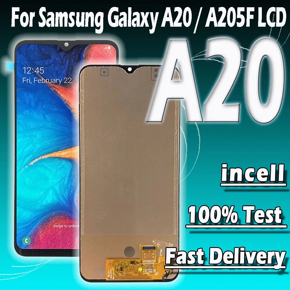 ЖК-дисплей Incell для Samsung Galaxy A20, сенсорный экран с дигитайзером в сборе для Samsung A20, A205, A205G, A205F, дисплей с рамкой A20 With Frame