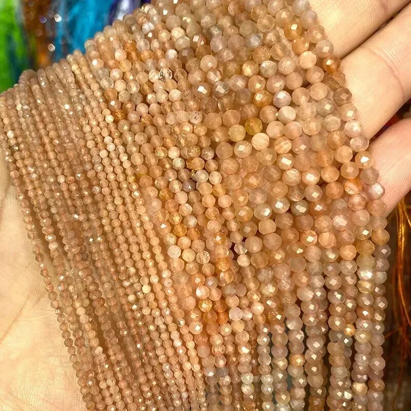 Бусины из натурального лунного камня LUOMAN XIARI черные синие 2/3/4 мм