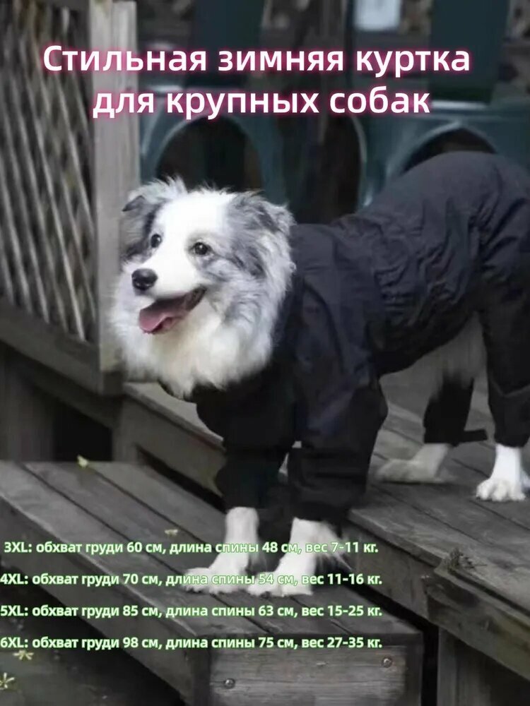Стильная зимняя куртка для крупных собак: Водонепроницаемая ветровка для бордер-колли, лабрадоров и золотистых ретриверов, красный и черный, размеры 3XL-6XL