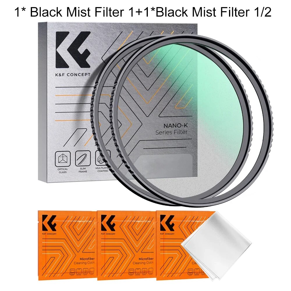 K&F CONCEPT Черный туманный фильтр 67 мм, 1/2 Set