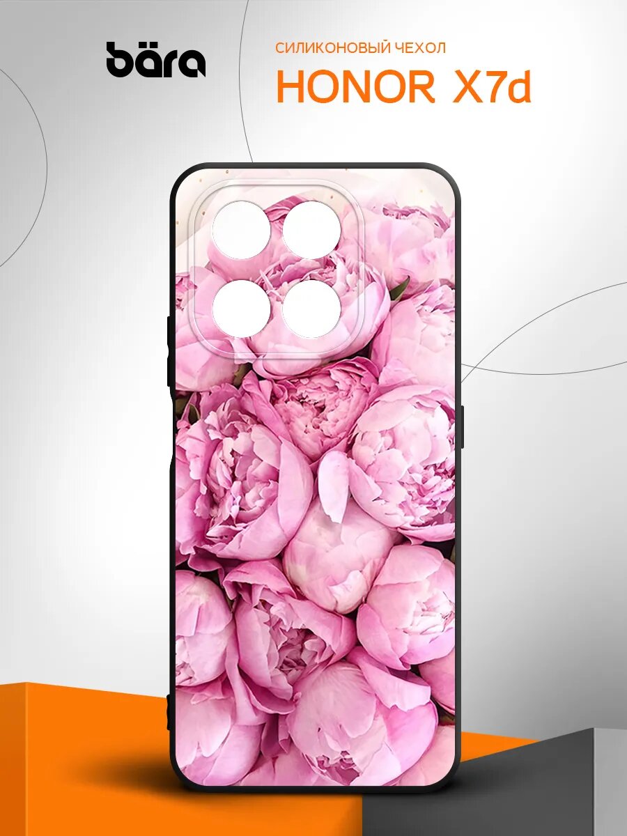 Чехол на Honor X7d / Хонор Х7д накладка, черный, силиконовый с картинкой