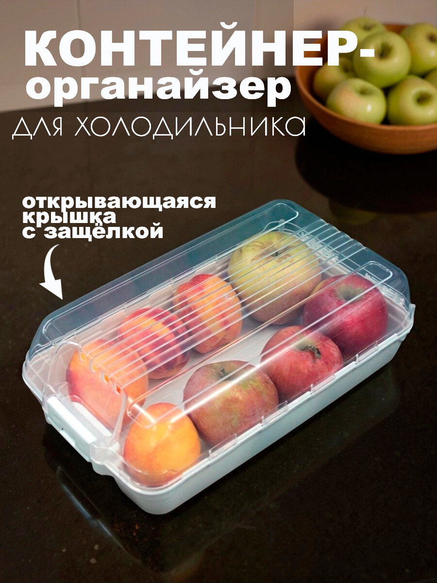 Органайзер для холодильника с крышкой, контейнер для хранения овощей, фруктов и яиц