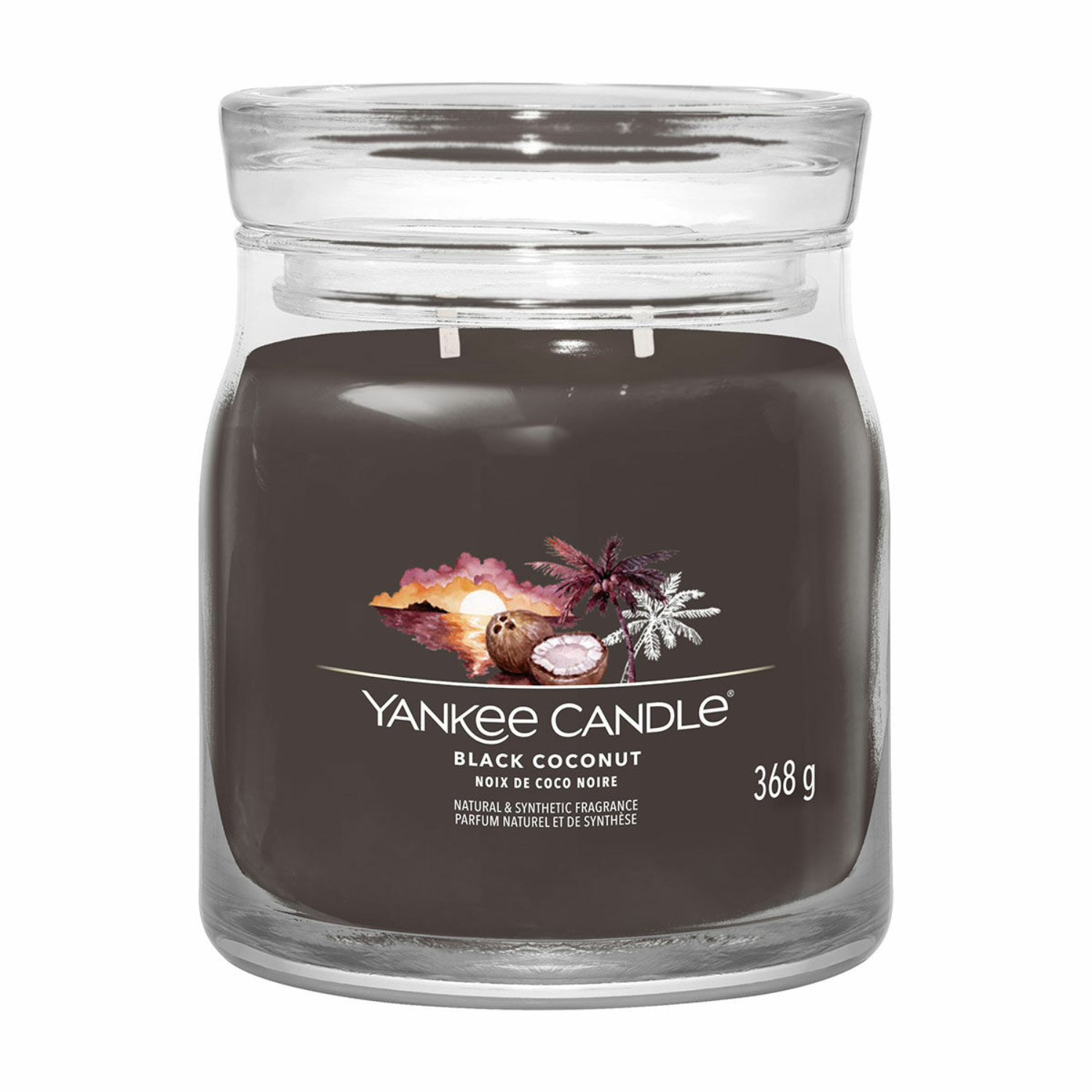 Ароматическая свеча Yankee Candle SIGNATURE "Черный кокос/BLACK COCONUT" средняя
