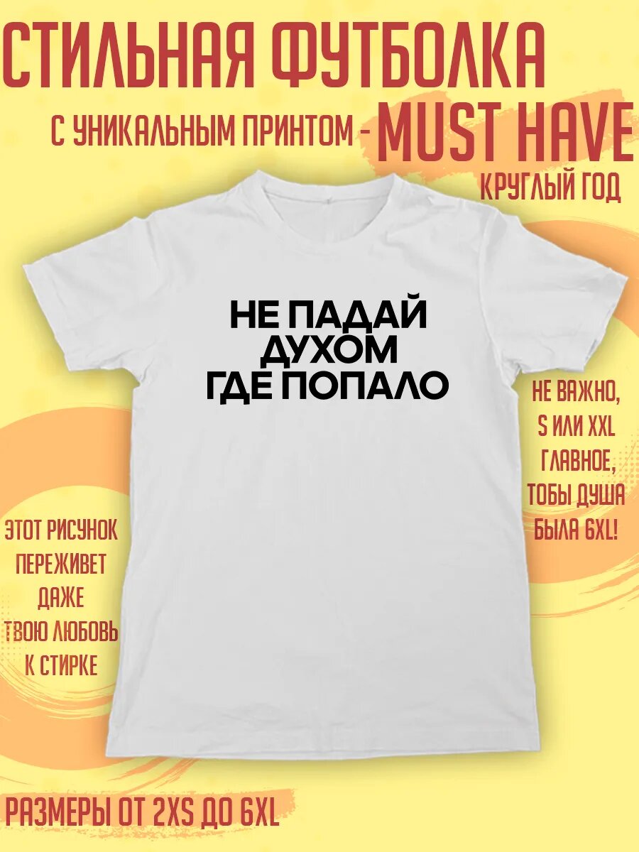 Футболка Не падай духом мотивация с приколом