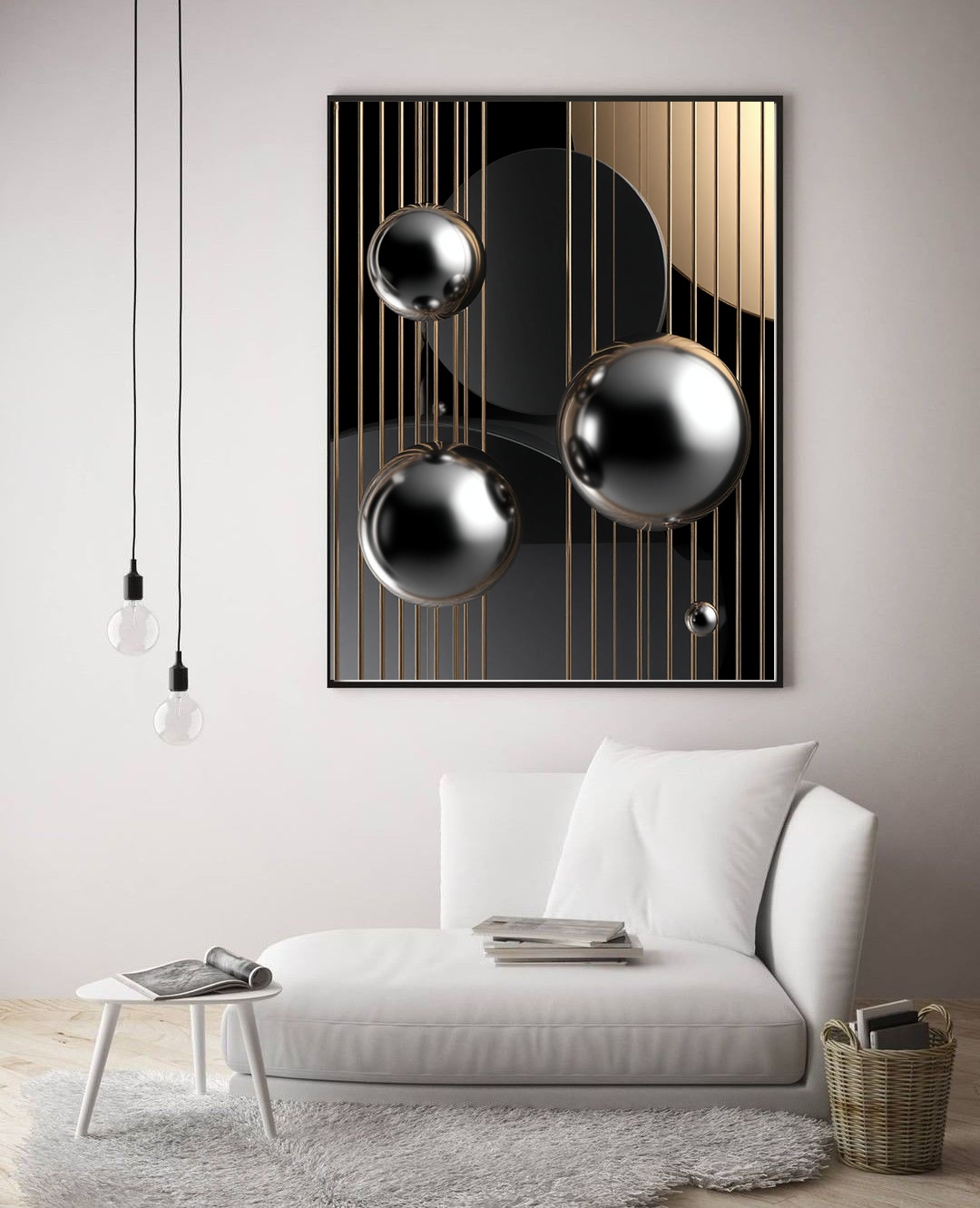 Картина на стену "Интерьерная абстракция" 40х50 см, холст на подрамнике, InterHobby