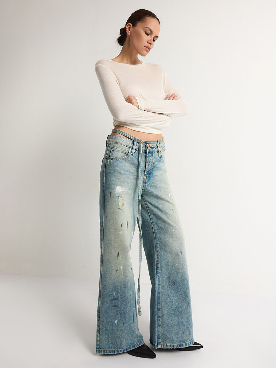 Джинсы широкие 