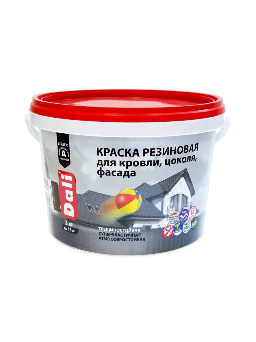 Краска резиновая трещиностойкая акриловая, база С (3кг)