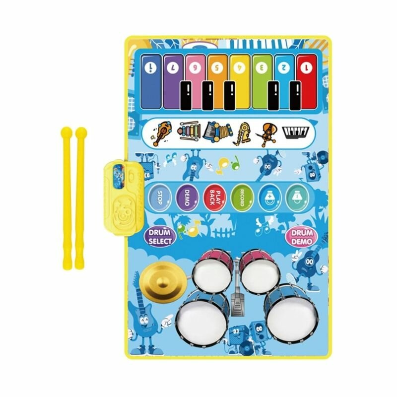 Детская музыкальная игрушка-коврик для ног "два в одном"- синий