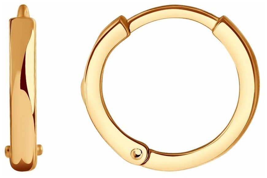 Серьги конго, красное золото, 585 проба