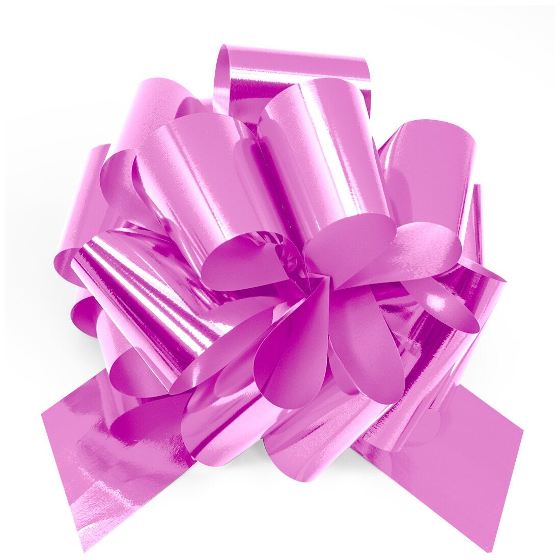 Бант Шар, Розовый, Металлик, 21 см, 1 шт.