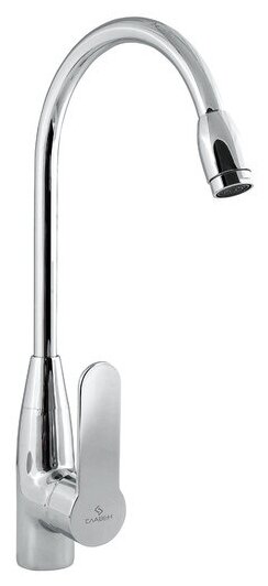 Смеситель для мойки с высоким изливом, круглым аэратором, одноручный славен СЛ-ОД-Ф29