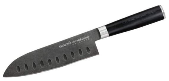 Нож кухонный Сантоку Samura Mo-V Stonewash, 18 см (SM-0094B/K)