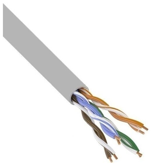 Кабель витая пара Buro U/UTP 4 пары cat5E solid 0.45мм Cu 305м серый