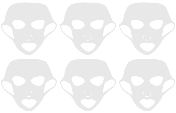 Kristaller Маска для лица, многорозовая, силиконовая, KG-021, белый, 6 шт