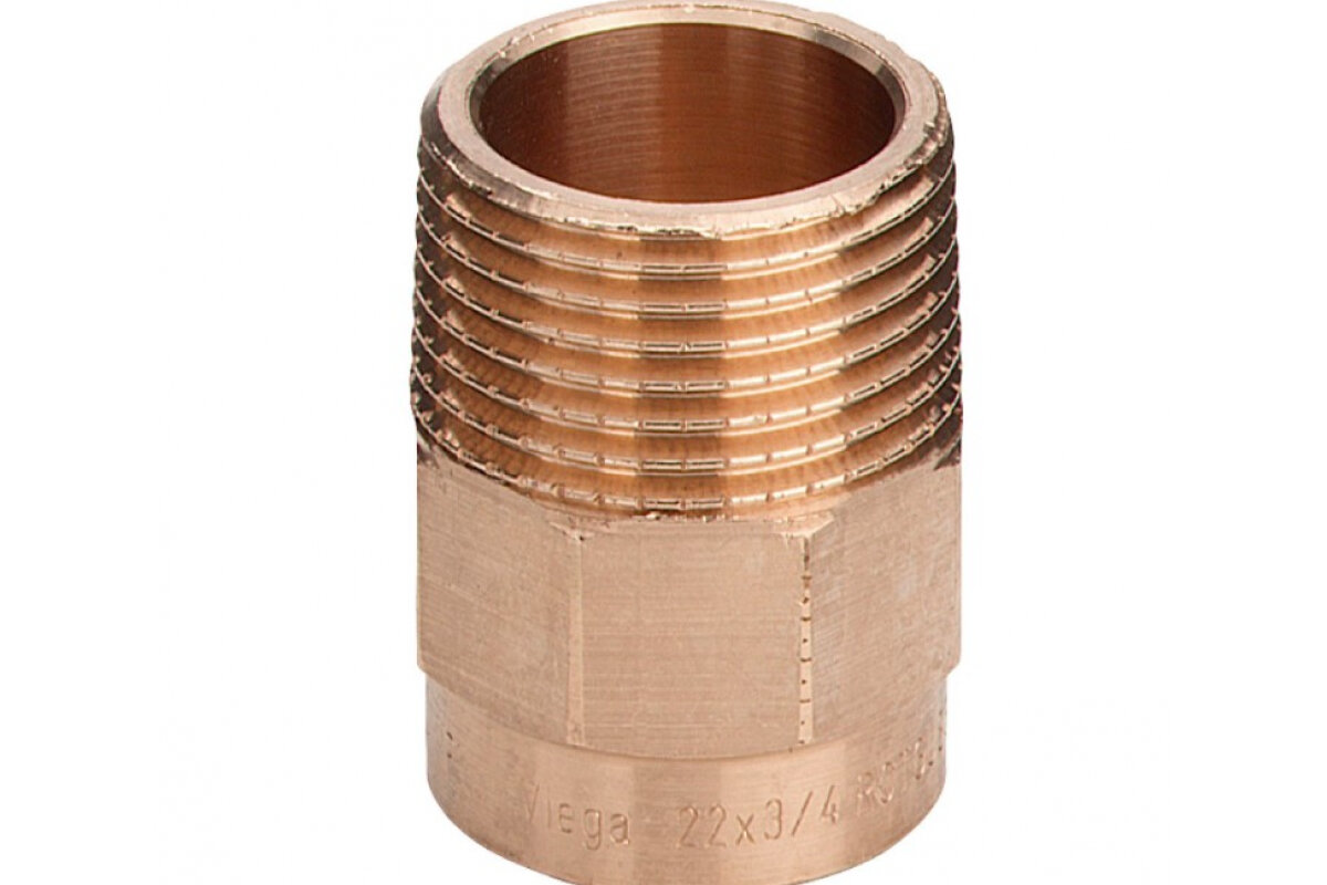 Viega переход на наружную резьбу 22х1 бронза 100889сантехфитинг для наружной разводки