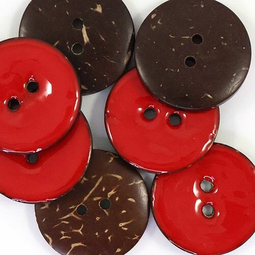 Пуговица "Кокос" 03 Красный/2,5см/20шт