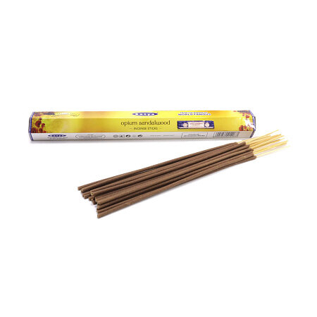 OPIUM SANDALWOOD, Satya (Благовония опиум И сандаловое дерево, Сатья), шестигранник, 20 палочек.