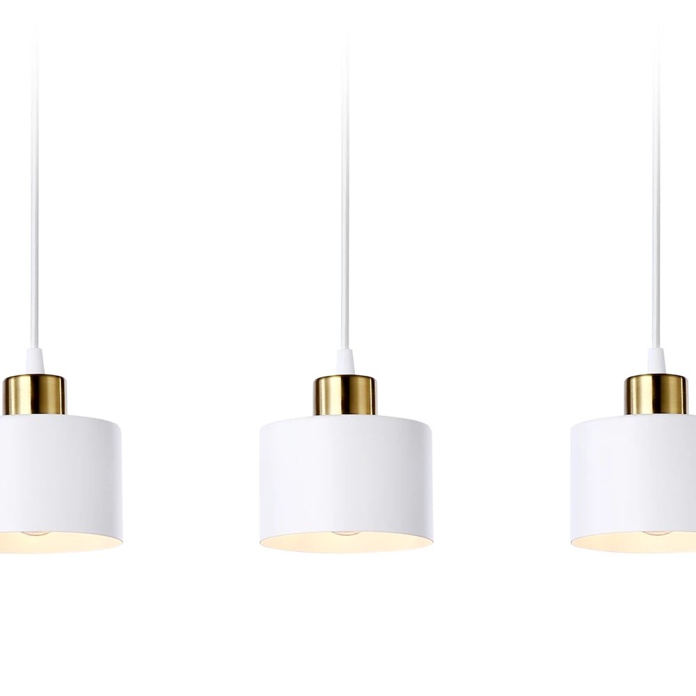 Подвесной светильник в стиле лофт TR8117/3 WH/BS белый/латунь E27*3 max 40W 580*120*970