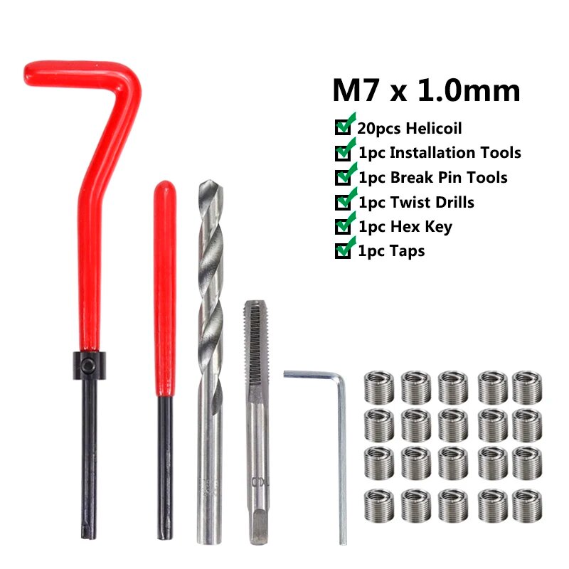 Набор для резьбы M7x1.0mm XCAN 25 шт.