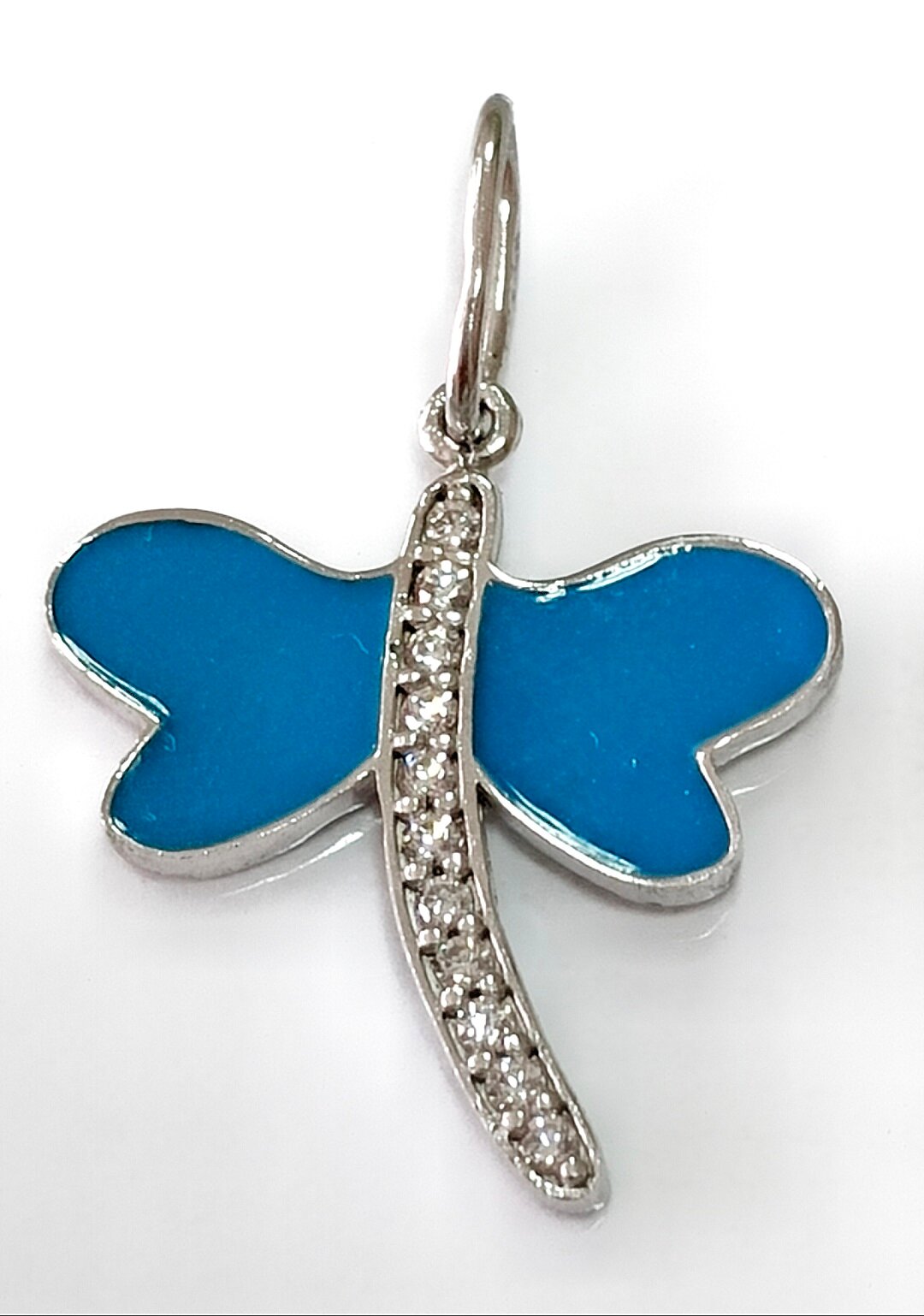 Подвеска, серебро, 925 проба, родирование, эмаль, фианит