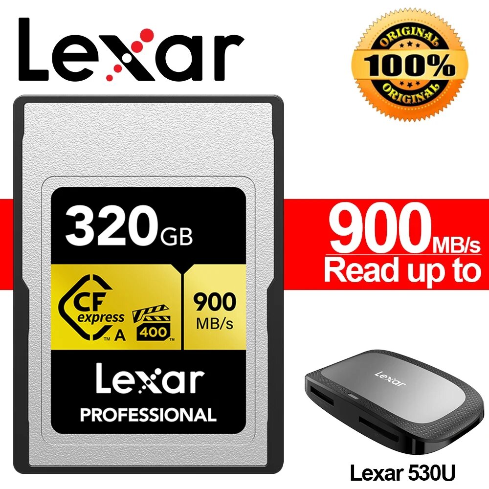 Оригинальная карта памяти Lexar Type A CFe A 160 ГБ 320 ГБ, высокопроизводительная карта памяти Professional CFexpress VPG 400 Supportable 8K RAW Video