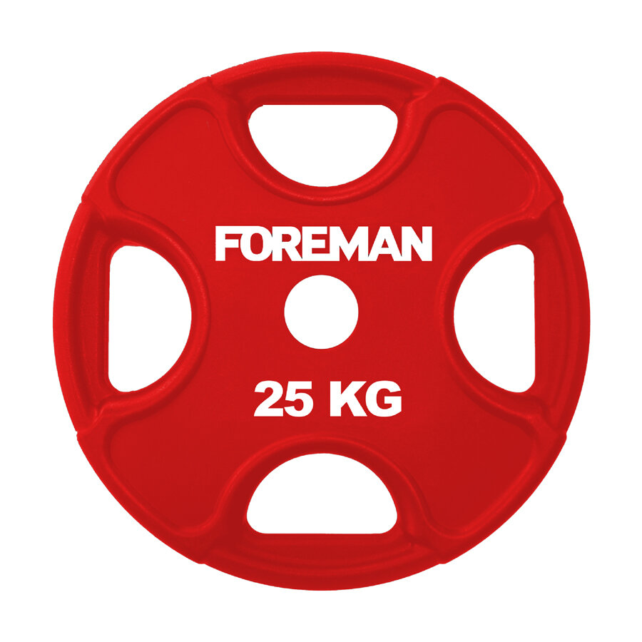 FOREMAN Диск E-Z олимпийский обрезиненный FOREMAN PRR, 25 кг